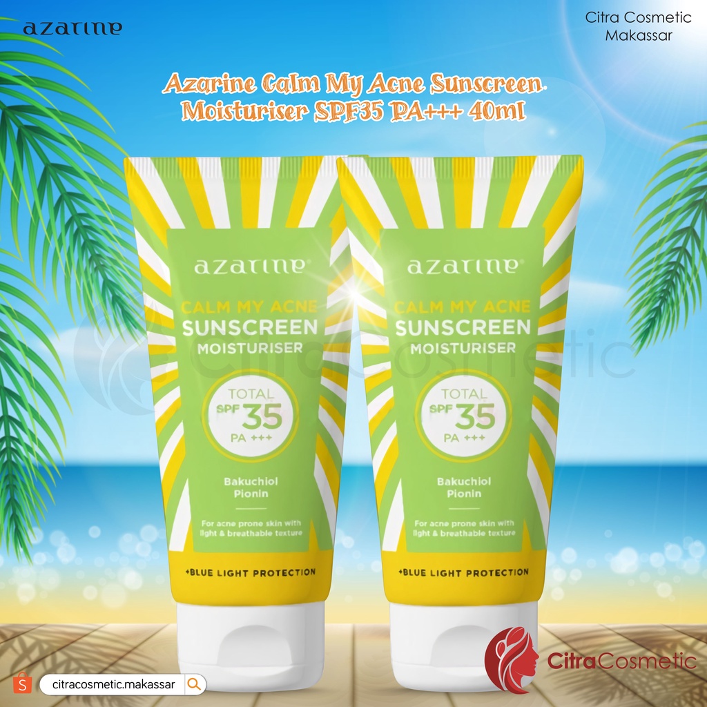 Jual Azarine Calm My Acne Sunscreen Moisturizer Spf 35 40 Ml | Shopee ...