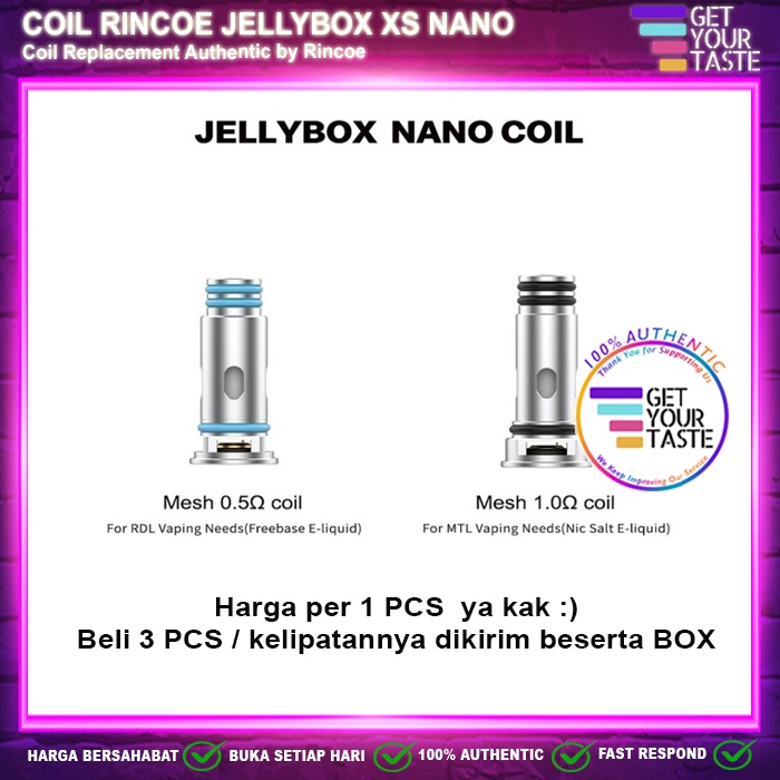 Jual Coil Rincoe Jellybox XS Nano 2 Replacement Authentic by Rincoe ...