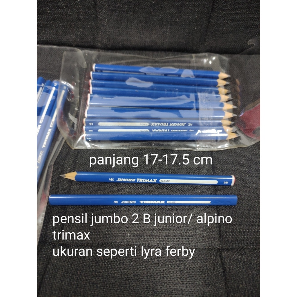 Jual pensil jumbo segitiga alpino junior trimax sisa export india eropa ...