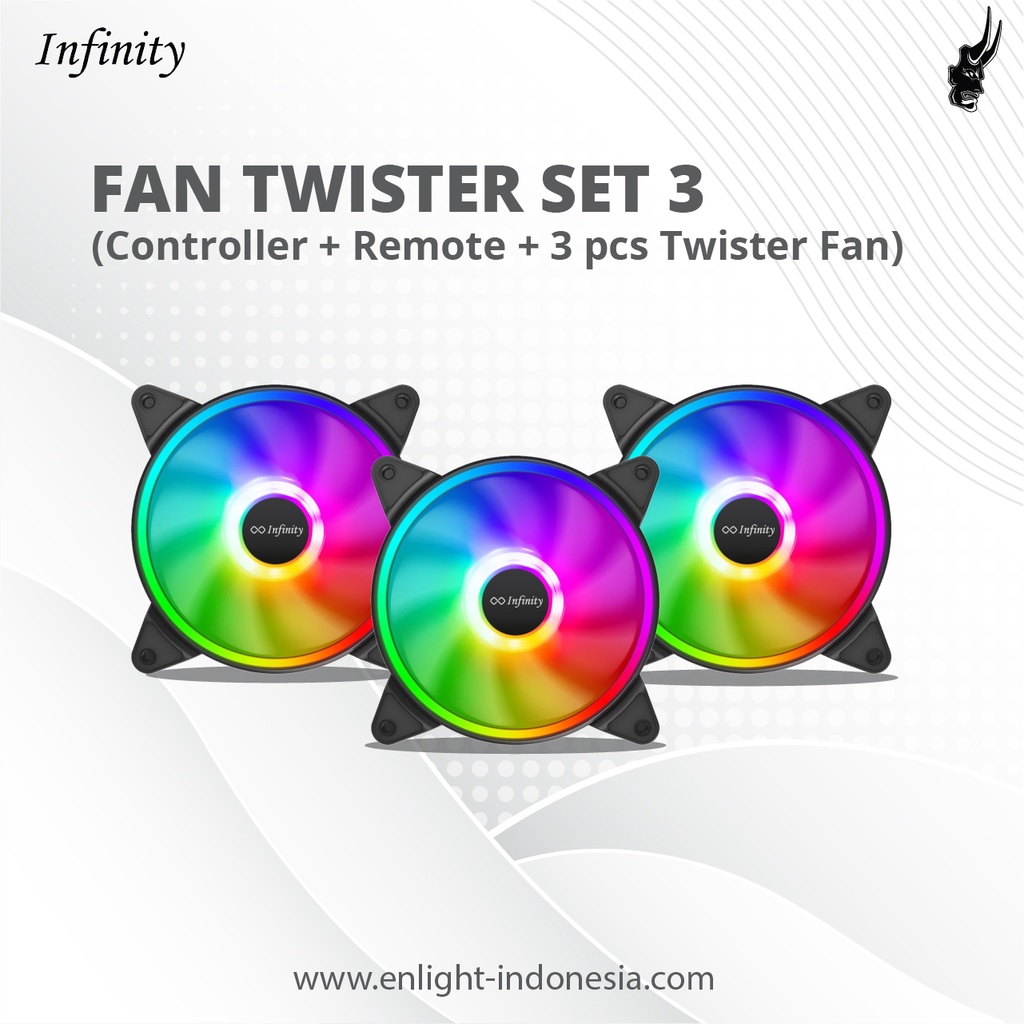 Jual Fan Casing Infinity Twister RGB 3 IN 1 3 fan + Hub + Remote ...