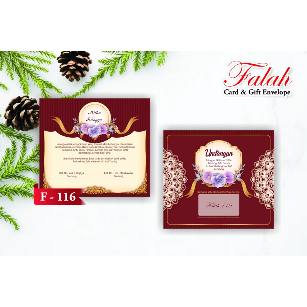 Jual Blanko Undangan Falah Seri 116 Gratis File Setting | Shopee Indonesia