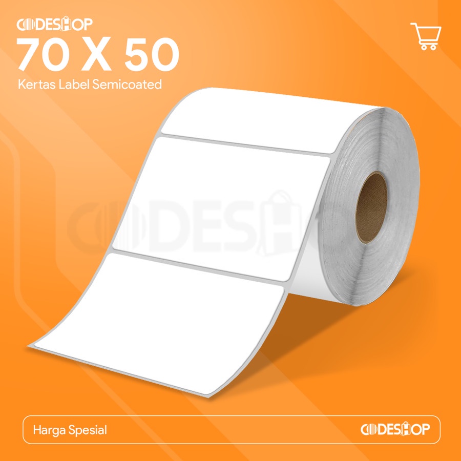 Jual KERTAS STIKER UKURAN 70 X 50 SEMICOATED - KERTAS LABEL 70X50 ...