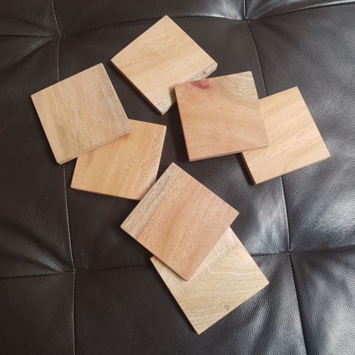 Jual hanya disini] potongan kayu persegi , bahan coaster 10cm x 10cm x ...