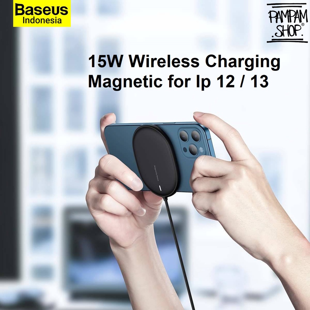 Jual BASEUS ORIGINAL Light Magnetic Wireless Charger 15W Iphone 12 13 ...