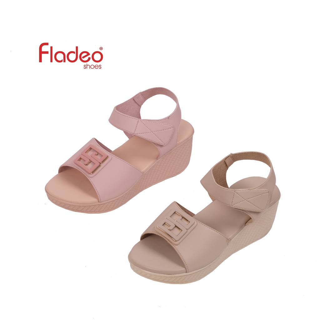 Jual Fladeo C23/LDT419-3RV/Sandal Wedges Tali Slide Wanita [ Strap ...