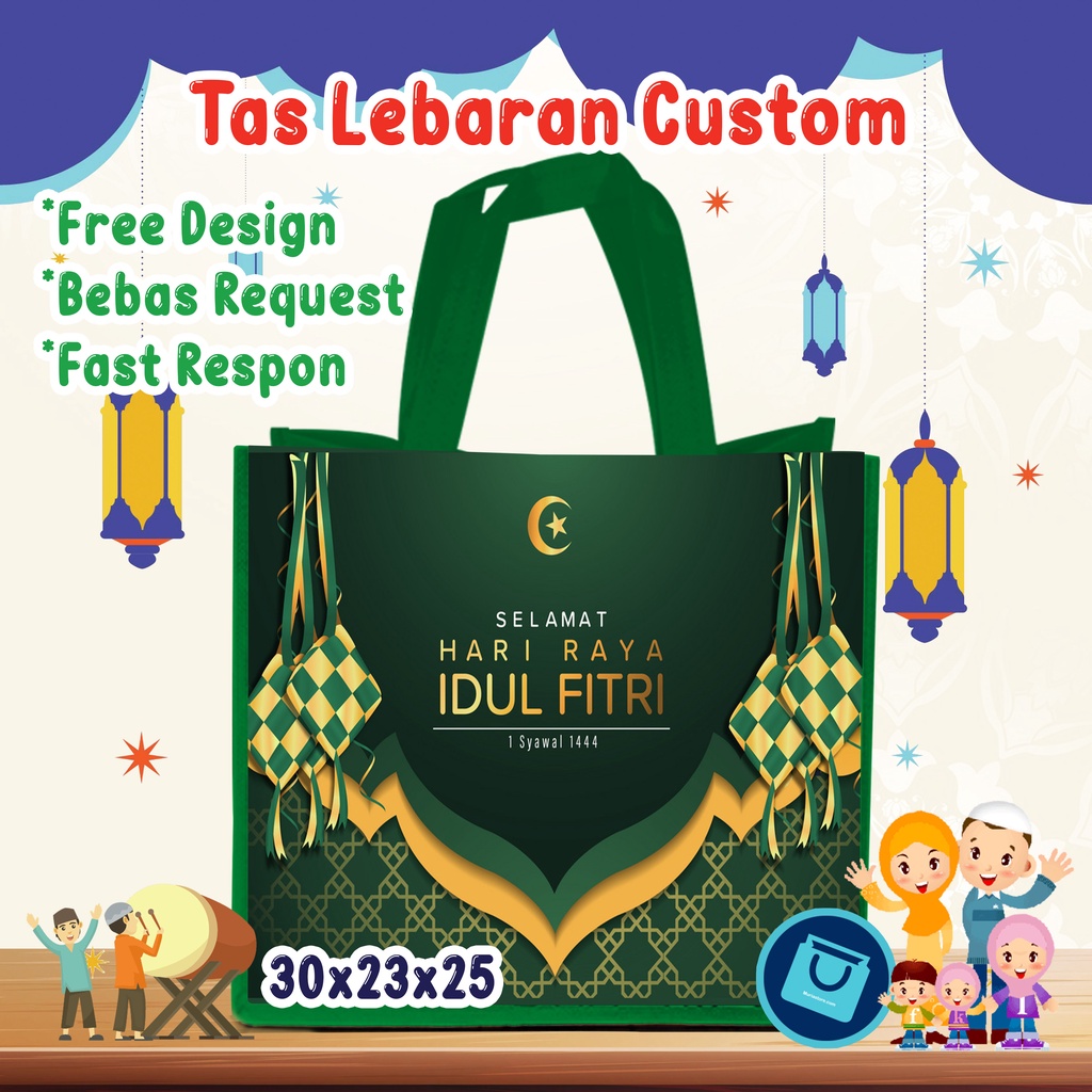 Jual TAS HAMPERS LEBARAN CUSTOM NAMA - GOODIE BAG IDUL FITRI CUSTOM 2 ...