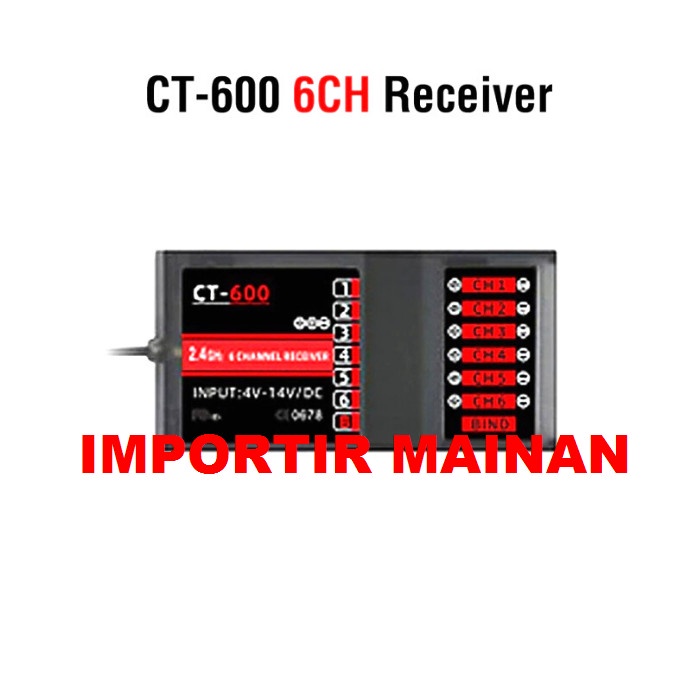Jual Receiver 6 Channel Untuk Transmitter Hotrc Ct-600 Ct600 #Original ...