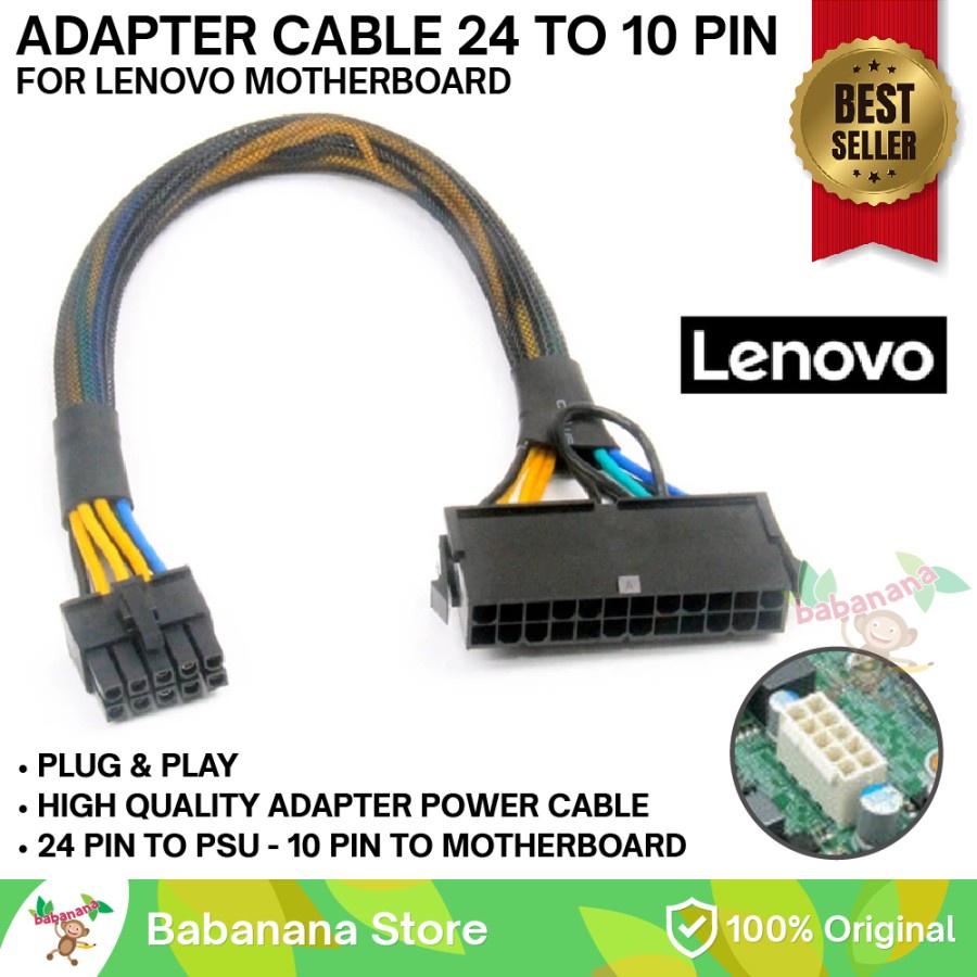 Jual KABEL MOTHERBOARD LENOVO IBM 24 to 10 PIN PSU ADAPTER KONVERTER ...