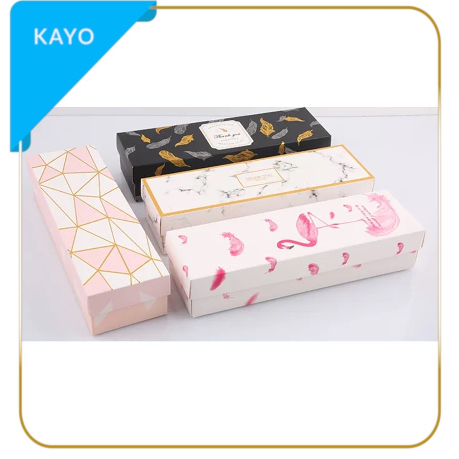 Jual kotak panjang packing macaron box cake souvenir parfum hadiah roti ...