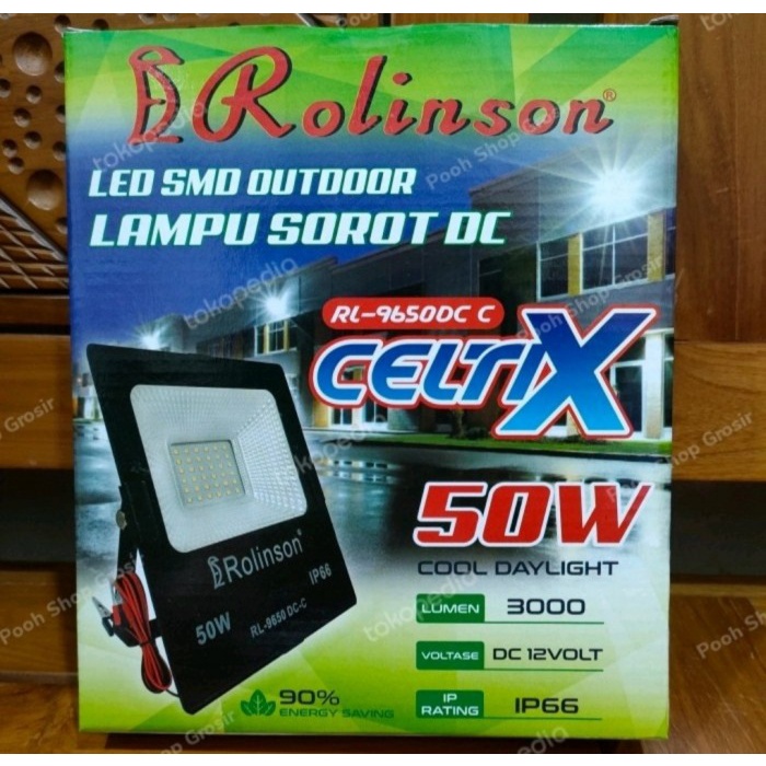Jual [Lamp] Lampu Sorot Dc 12V 50 Watt Ip66 Aki Tembak Rolinson Rl-9650Dc Celtrix [Proyekt ...