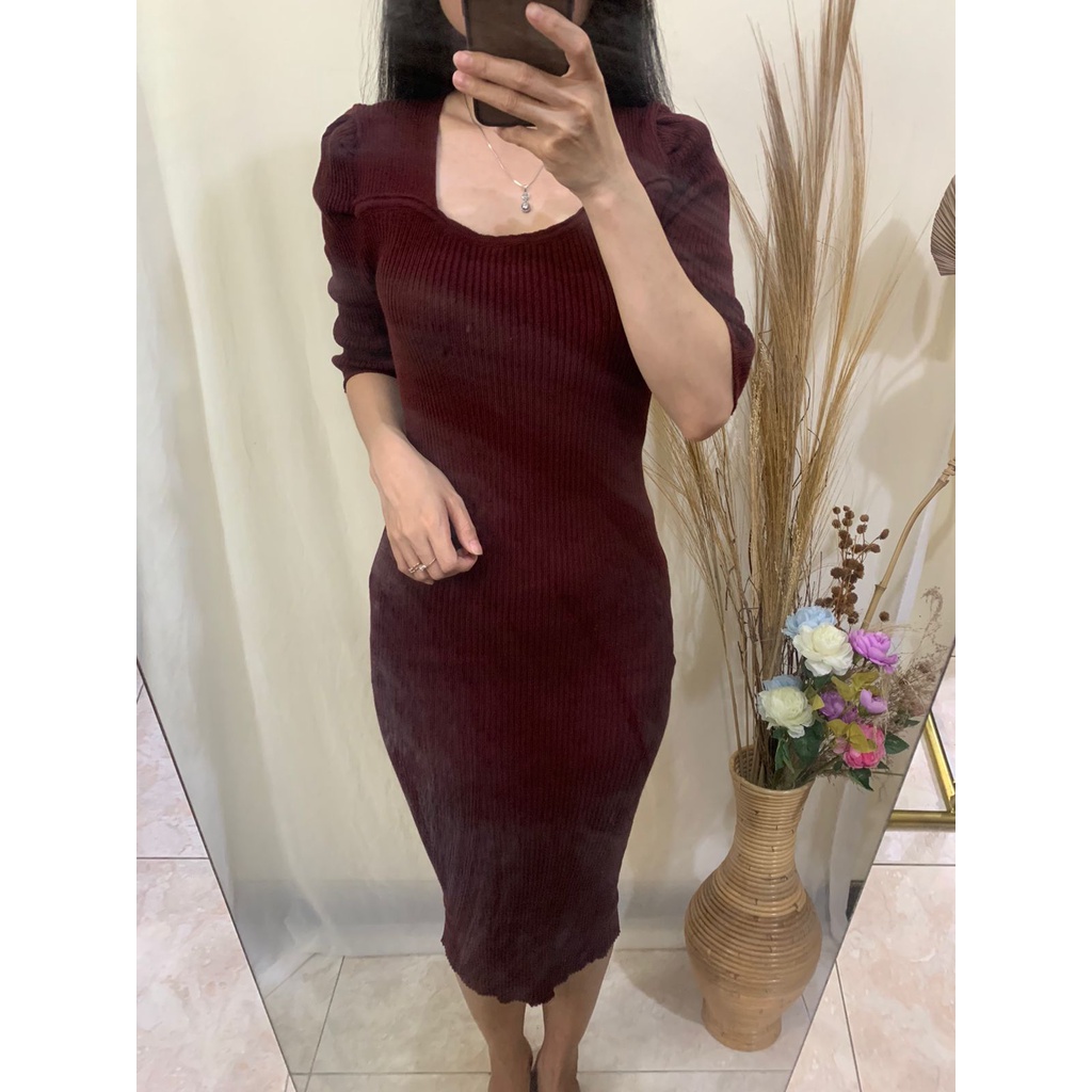 Jual Basic id fashion Dres rajut bodycon / rajut andin / dres wanita ...