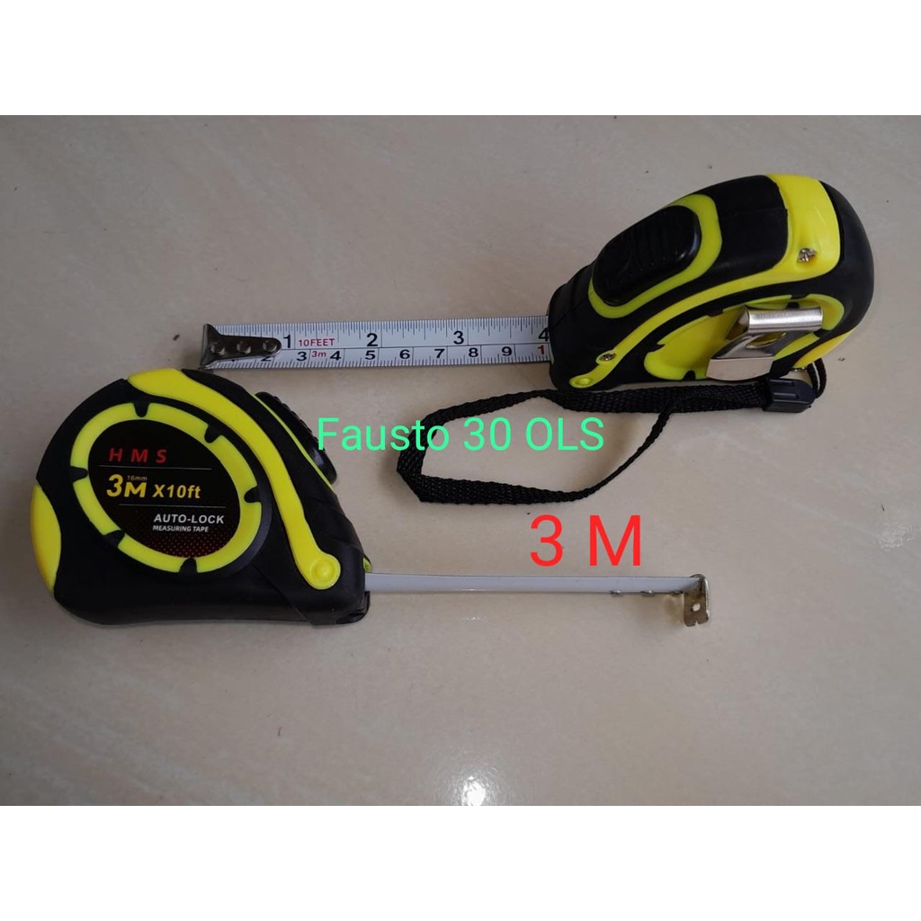 Jual Meteran Tukang Self Lock / Rol Meter Karet 3 M merk HAMSTER ...