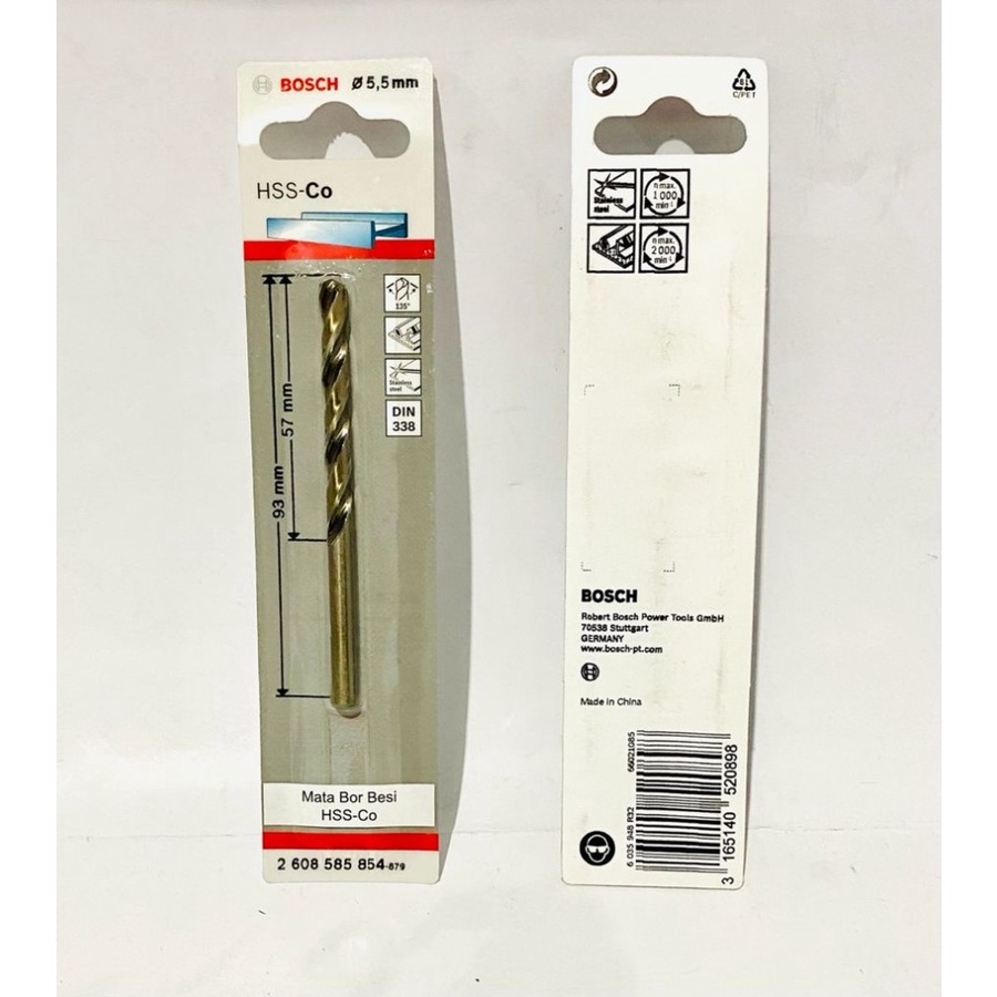Jual Mata Bor Stainless Steel 5,5mm Bosch - Metal Drill Bits HSS-Co ...