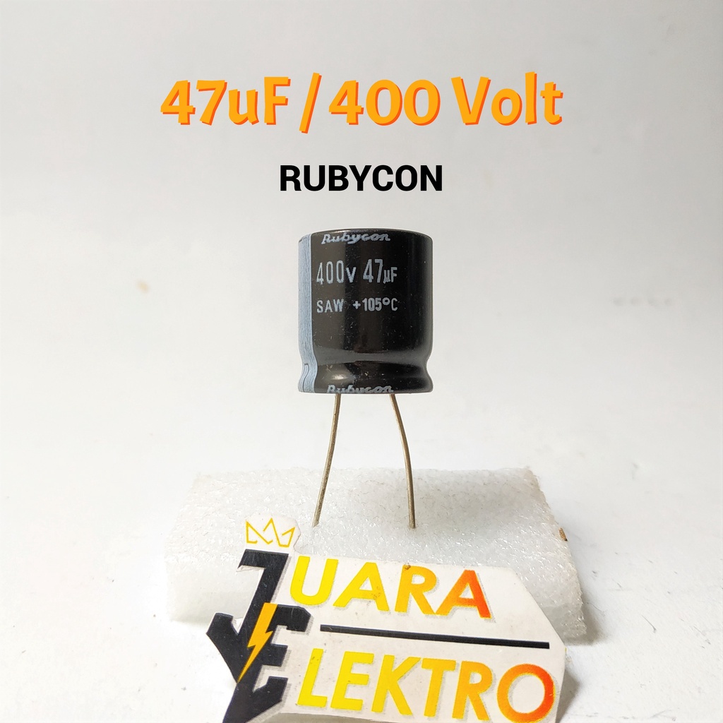 Jual KAPASITOR ELCO 47uF / 400V | Capasitor Elko 47 uF/400 Volt RUBYCON ...