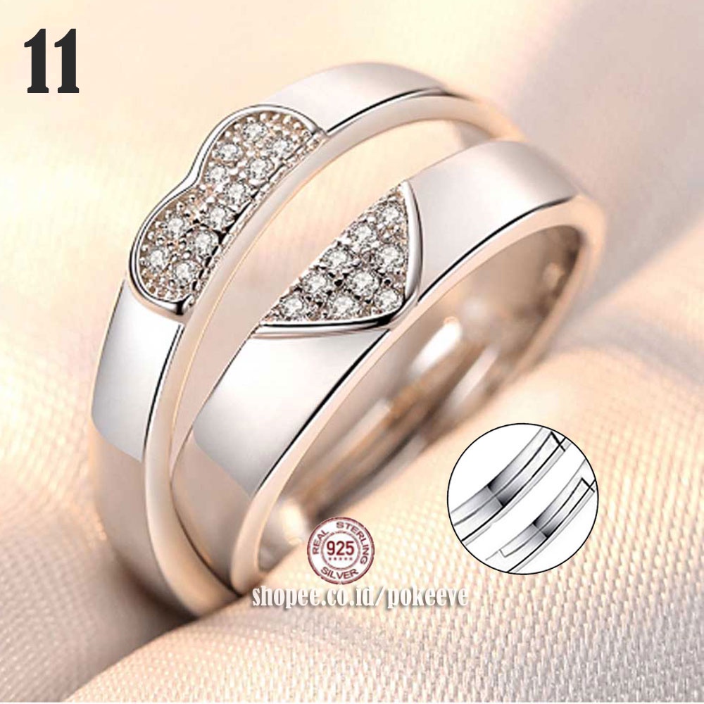Jual Cincin Couple Perak Pria/Wanita Pasangan/Nikah/Tunangan 925 ...