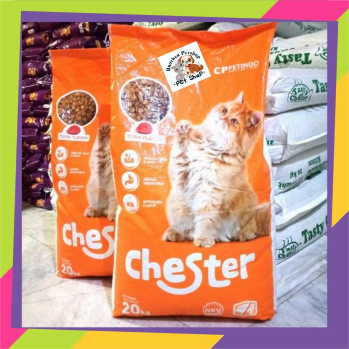 Jual GOJEK Chester Cat Food Tuna All Stage 20 kg Mirip Bolt Cat Food ...