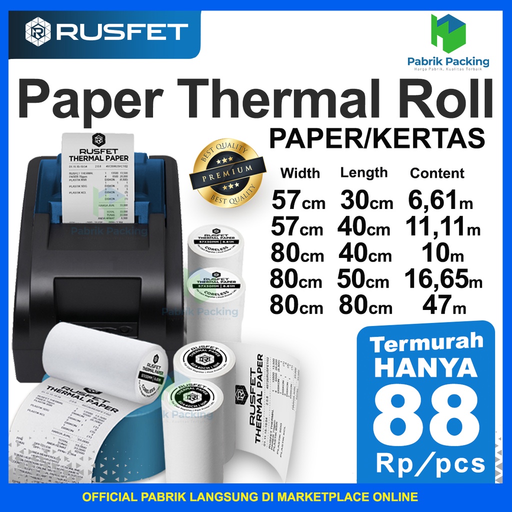 Jual Thermal Paper Kertas EDC Kertas Thermal Printer Kasir Thermal ...
