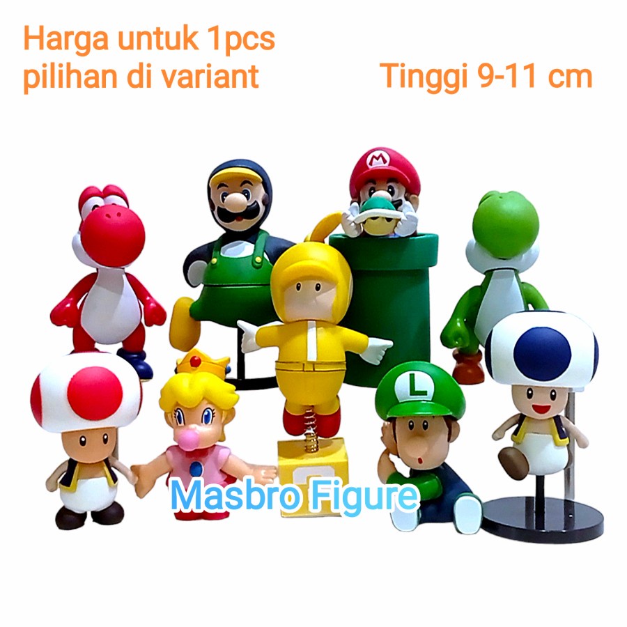 Jual Figure super mario Bros Original Nintendo MARIO LUIGI TOAD YOSHI ...