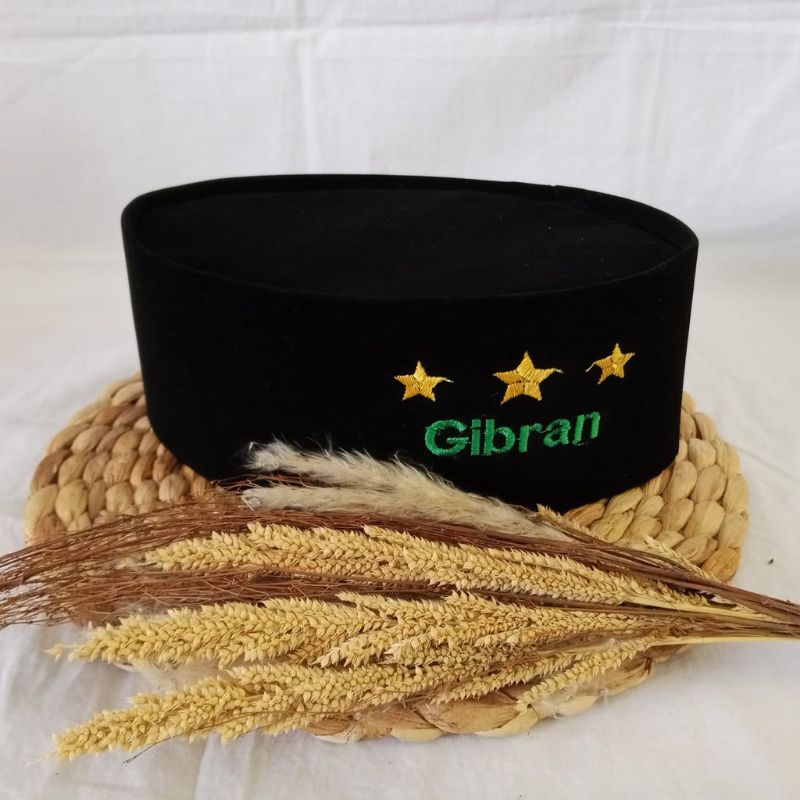 Jual kopeah songkok Anak BORDIR RIQUES NAMA SENDIRI PECI HITAM | Shopee ...