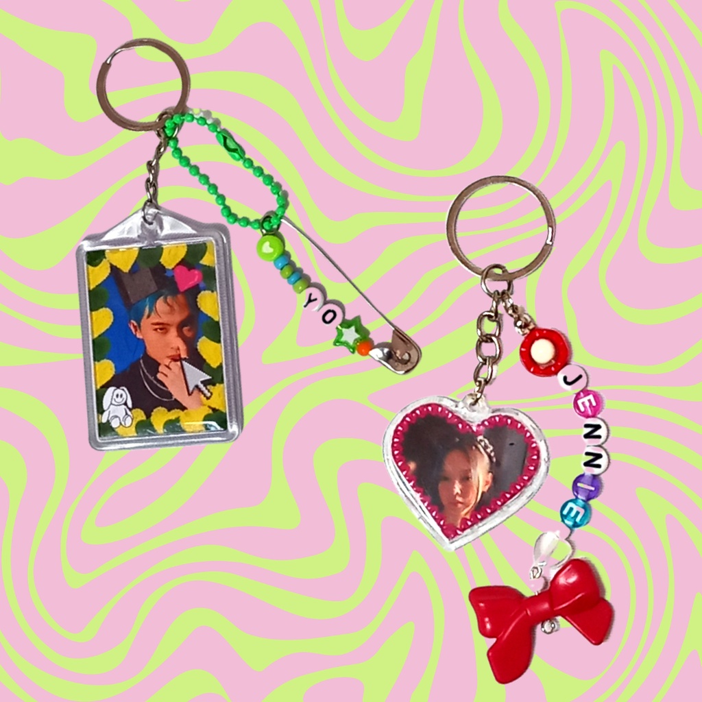 Jual [CUSTOM] Acrylic Photo Keychain + Beads Strap | | Ganci Manik ...