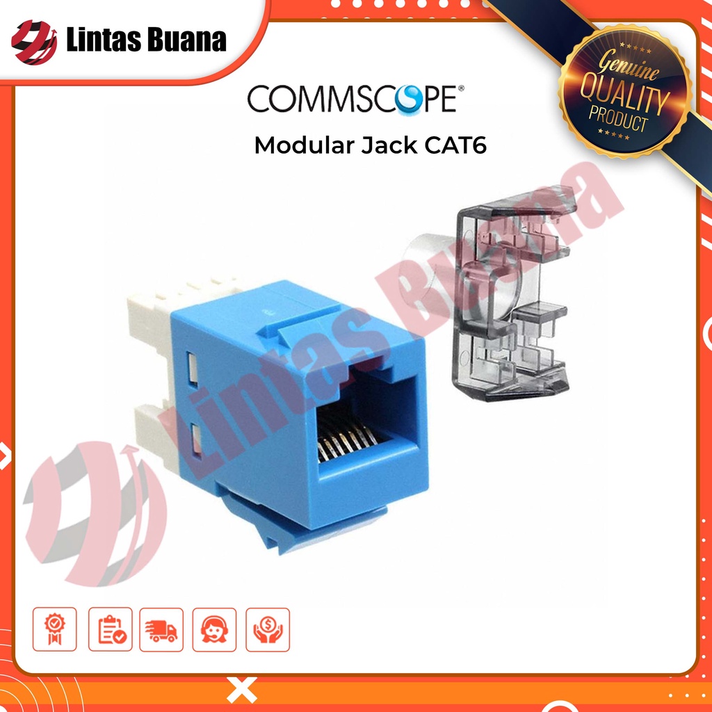 Jual MODULAR JACK RJ45 CAT 6 COMMSCOPE/ AMP JACK MODULAR CAT6 UTP FTP ...