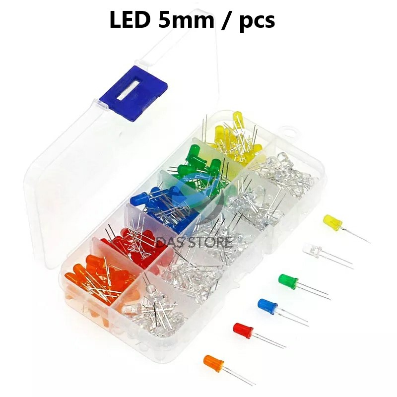 Jual Lampu LED 5mm hijau merah biru putih LED 5mm Merah 1.9-2.1volt ...