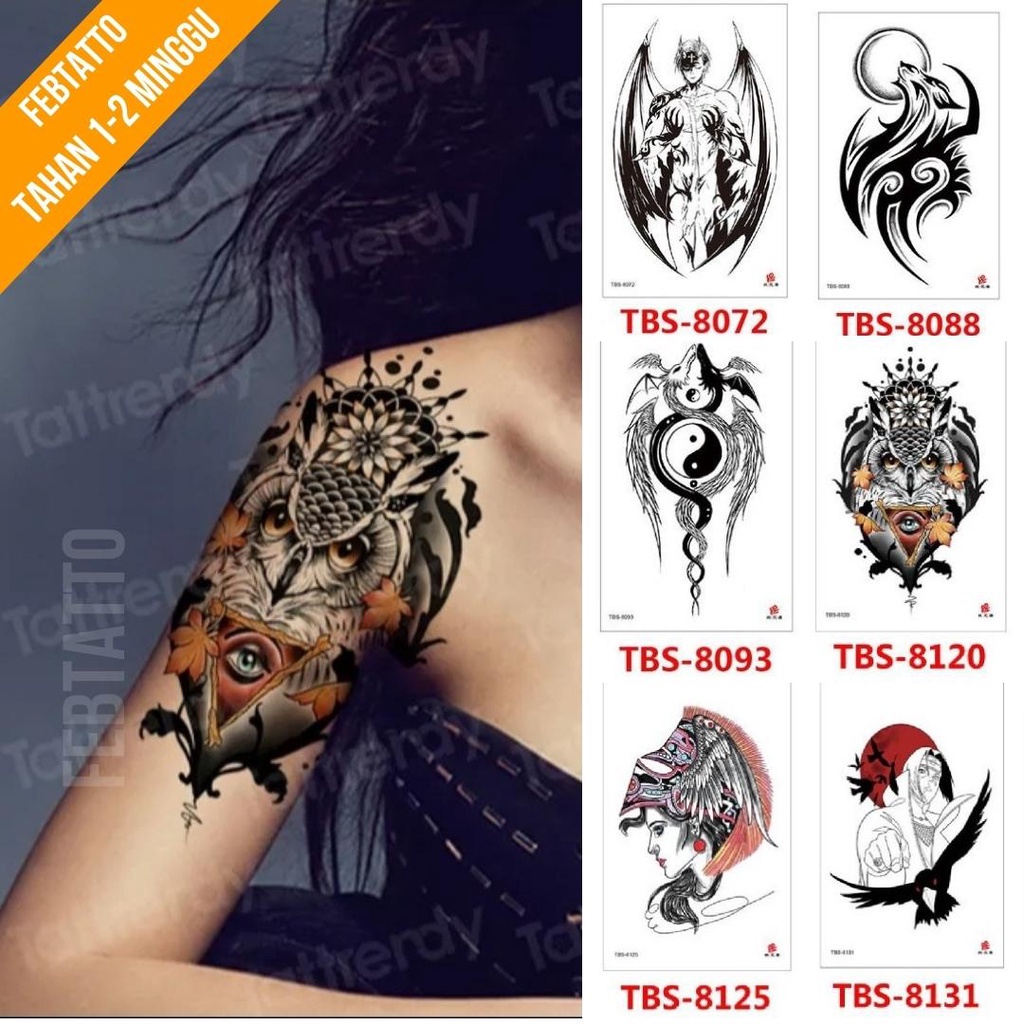 Jual Tato Temporer Ukuran 12cmx19cm Motif Aesthetic Tatto Temporary ...
