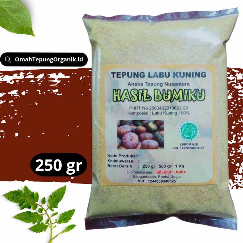 Jual Tepung Labu Kuning kemasan 250 gram/pumpkin powder organic 250 ...
