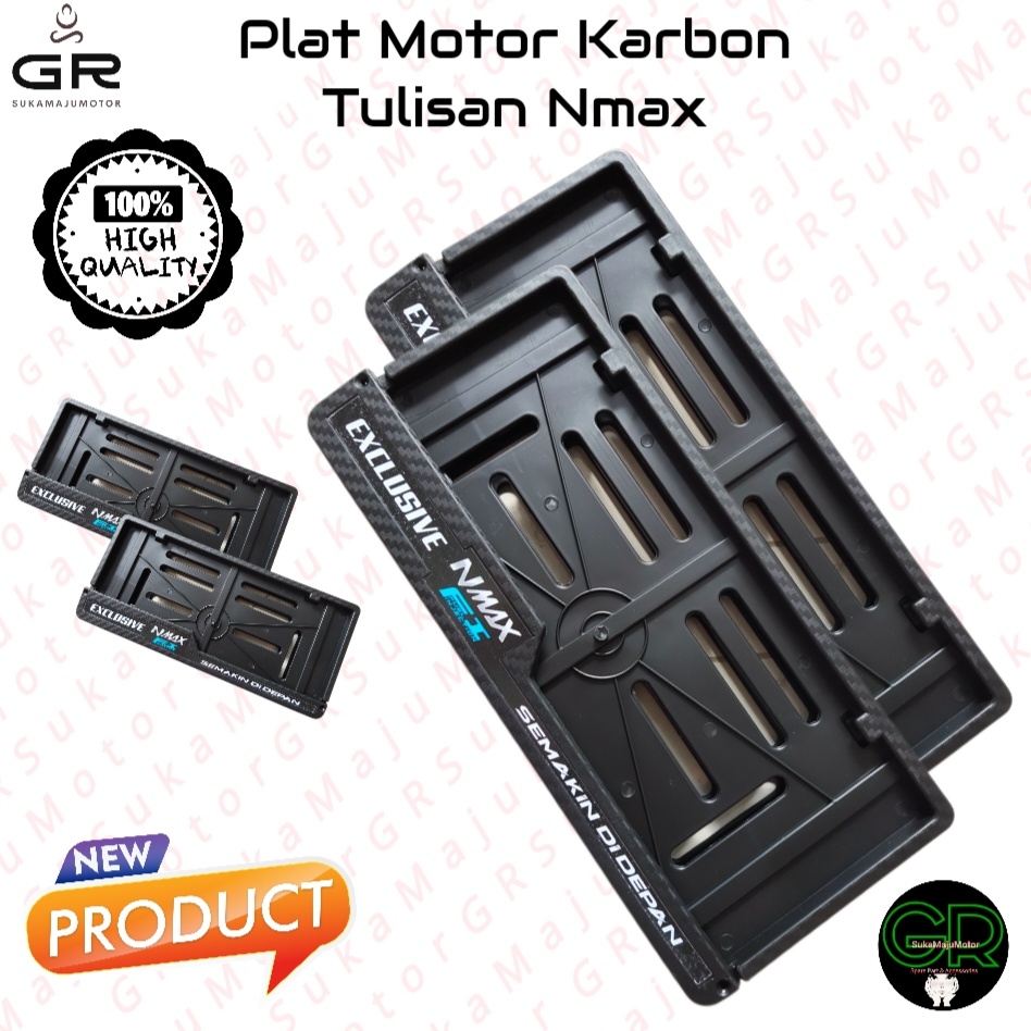 Jual Bingkai Plat nomor motor karbon model tulisan Nmax Plat Nomor ...