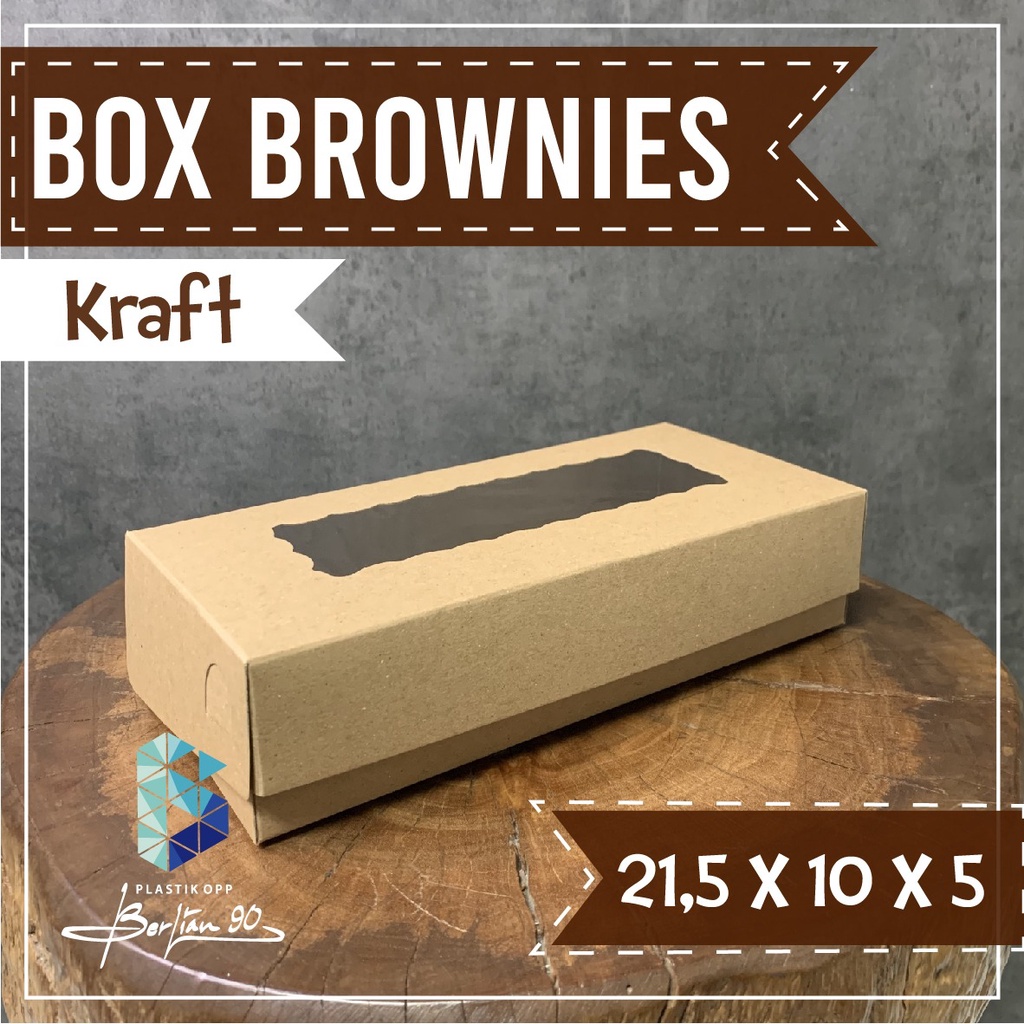 Jual Dus Brownies 21,5x10x5 isi 50 pcs Box Brownies Jendela Kemasan Brownies Dus kue | Shopee ...