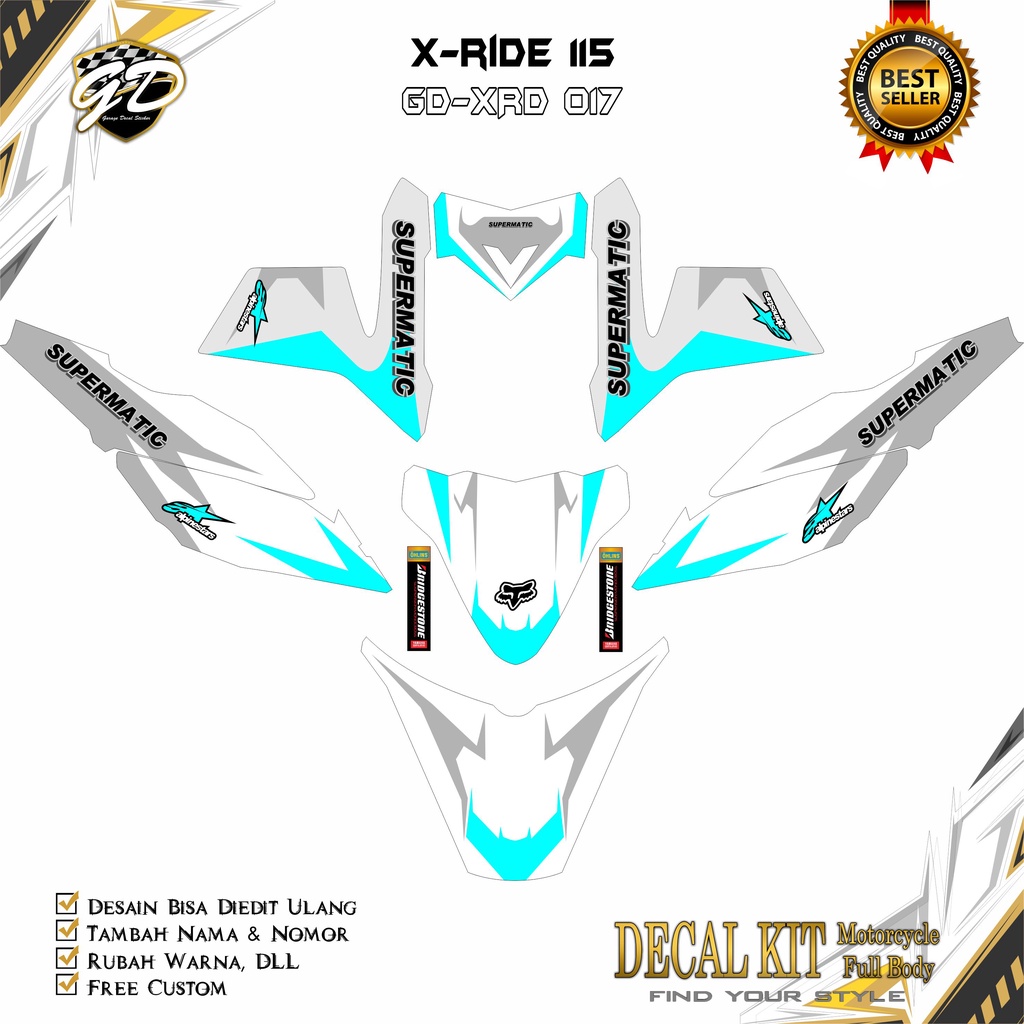 Jual Decal X-Ride 115 Full Body Stiker Xride 115 Full Body Decal X Ride ...