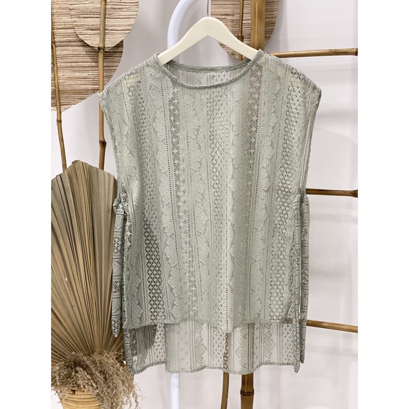 Jual outer burkat tanpa lengan vest brokat premium Lace Burkat Rompi ...