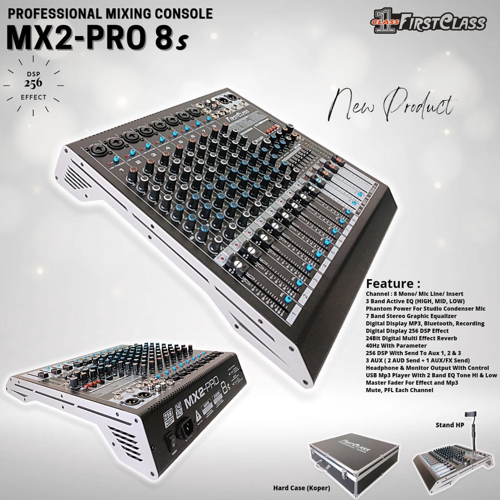 Jual Professional Mixing Console FIRSTCLASS MX2 PRO 8S | Mixer 8 ...