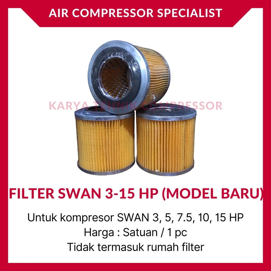 Jual Isi Filter Kompresor Udara SWAN 3 HP 5 HP 7.5 HP 10 HP 15 HP ...