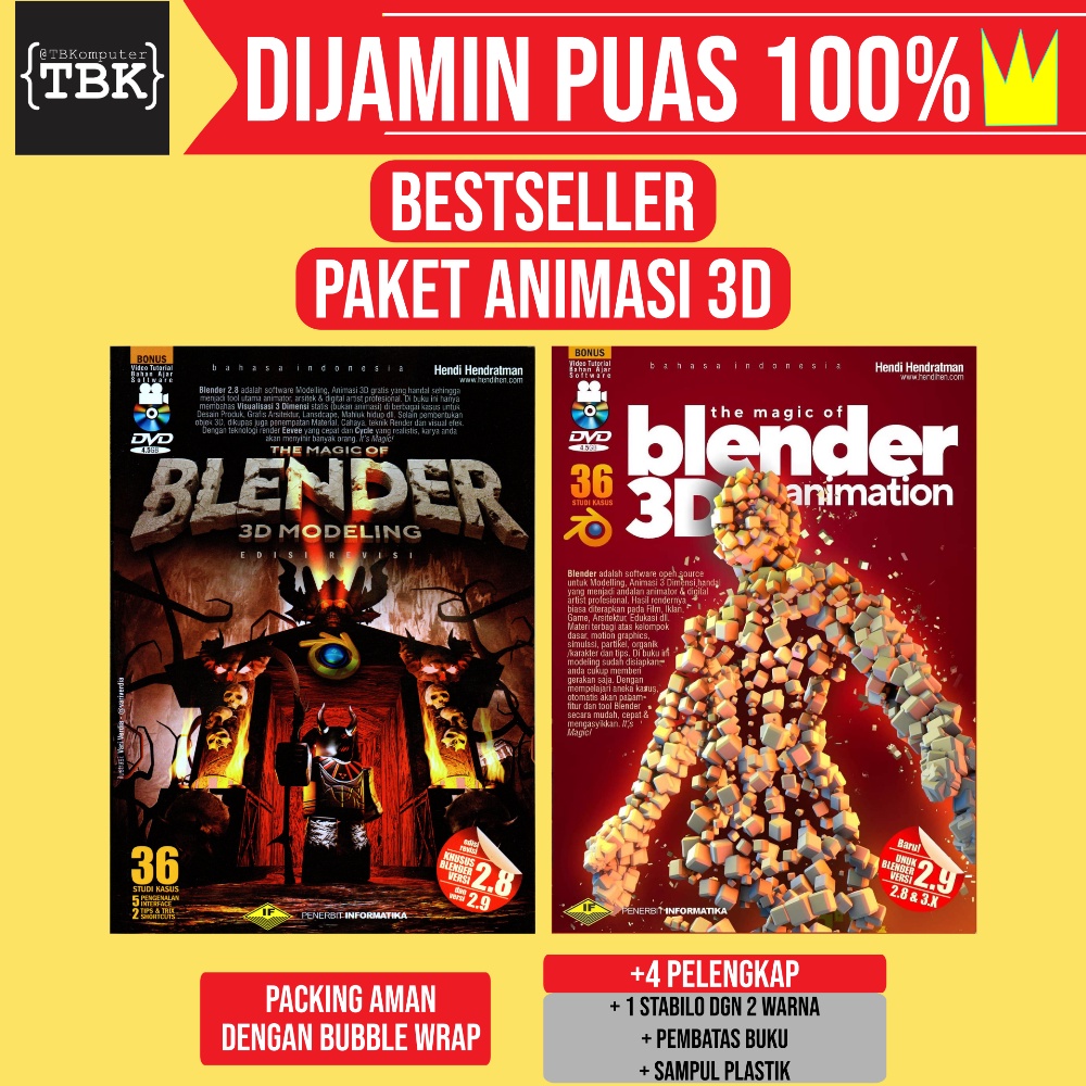 Jual PAKET BESTSELLER BUKU BLENDER 3D MODELLING DAN ANIMATION | Shopee ...