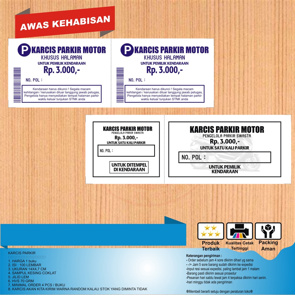Jual KARCIS PARKIR NEW | Shopee Indonesia