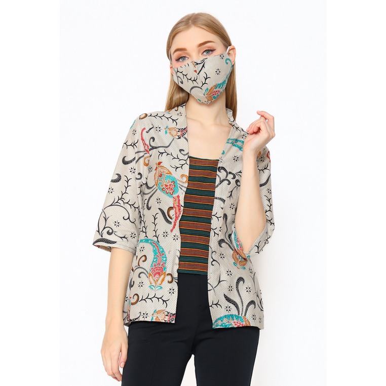 Jual Atasan Wanita Batik Etniq Craft Ayu Kutubaru Batik Lurik Set Masker-Green | Shopee Indonesia