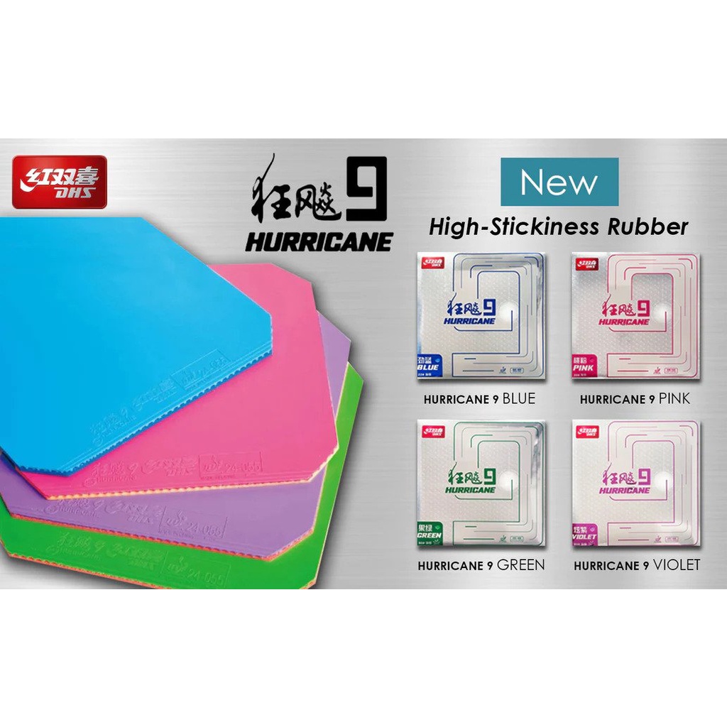 Jual DHS Double Happiness Karet / Rubber Hurricane 9 (LICIN) | Shopee ...