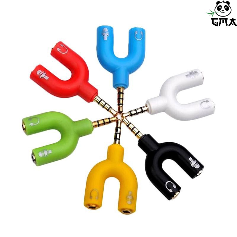 Jual AUDIO SPLITTER U SHAPE 2 IN 1 JACK 3.5MM TO DUAL JANTAN BETINA ...