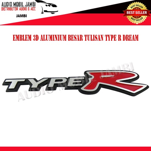 Jual EMBLEM STICKER MOBIL 3D TULISAN TYPE R ALUMINIUM MERK DREAM ...