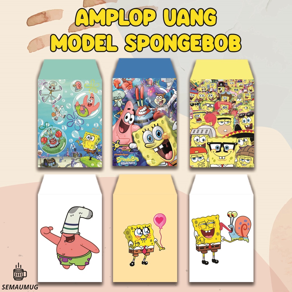 Jual AMPLOP UANG SPONGEBOB KADO ANGPAU KARTUN ISI 10 PCS LUCU PRINT ...