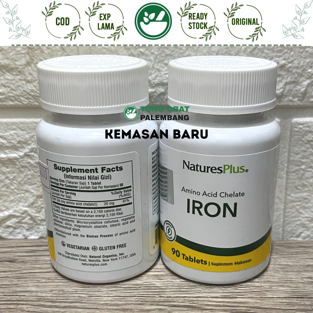 Jual NATURES PLUS IRON 90 TABLET AMINO ACID CHELATE ZAT BESI NATURE PLUS NATURE'S PLUS | Shopee ...