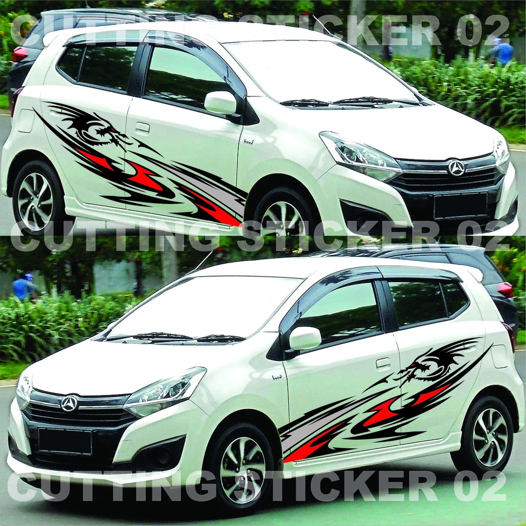 Jual Stiker Mobil Ayla Variasi Aksesoris Body Mobil Ayla Motif Tribal ...