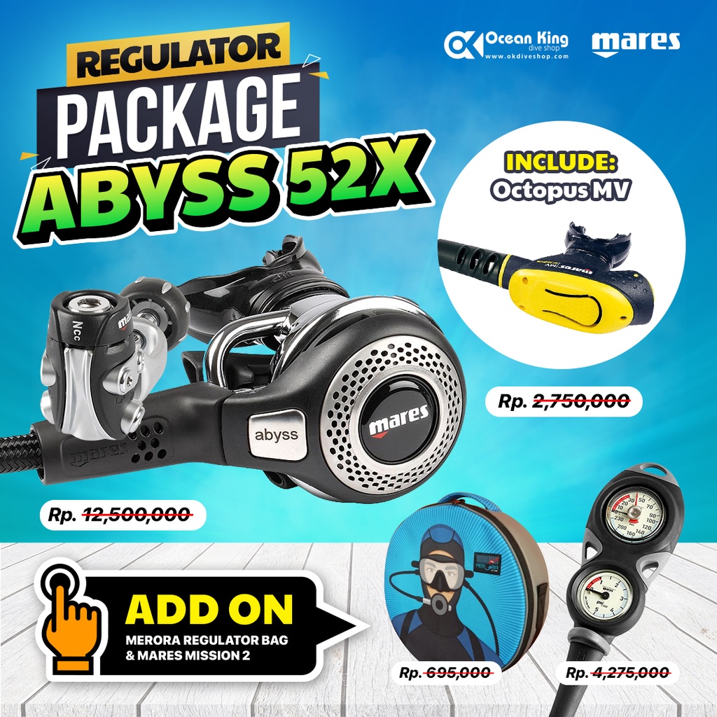 Jual PAKET REGULATOR MARES ABYSS 52X + OCTOPUS MARES MV | Shopee Indonesia