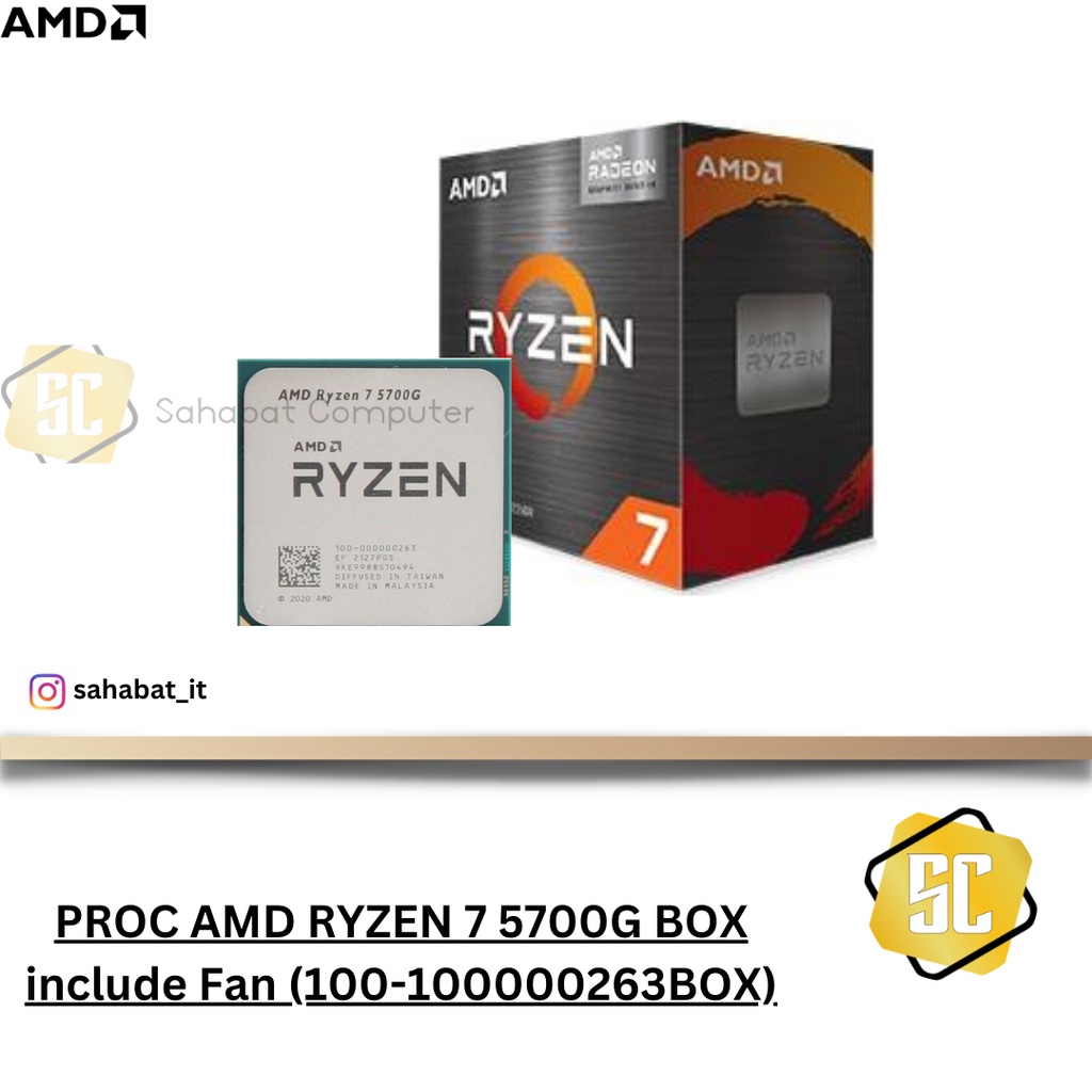 Jual PROC AMD RYZEN 7 5700G BOX include Fan (100-100000263BOX) | Shopee ...