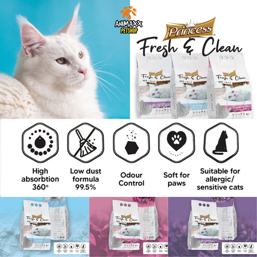 Jual Princess Fresh and Clean Cat Litter 10L Pasir Kucing Super Premium ...