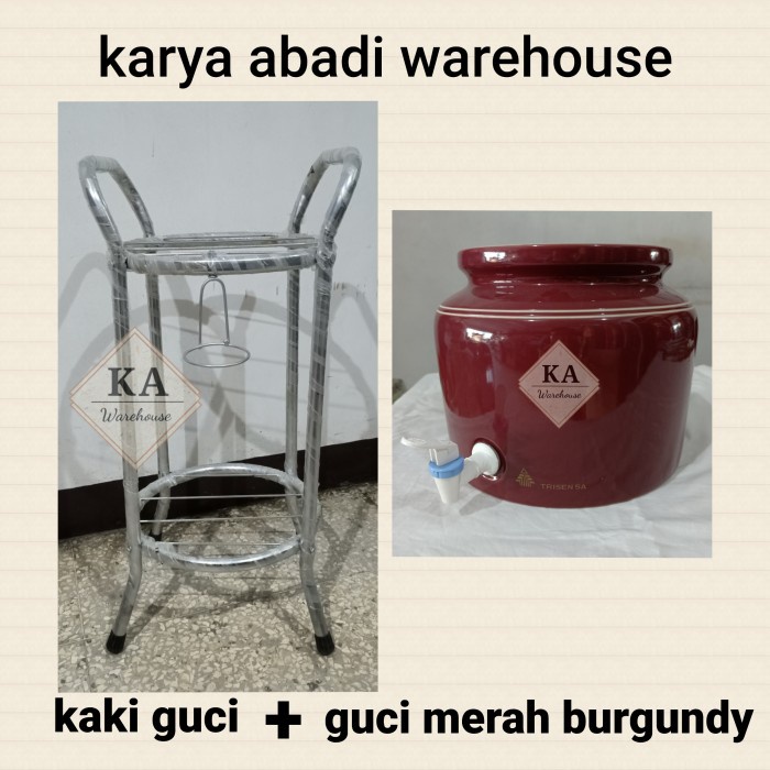 Jual Guci Air / Guci Keramik / Guci Galon + Kaki Guci Bulat (Gojek/Grab ...