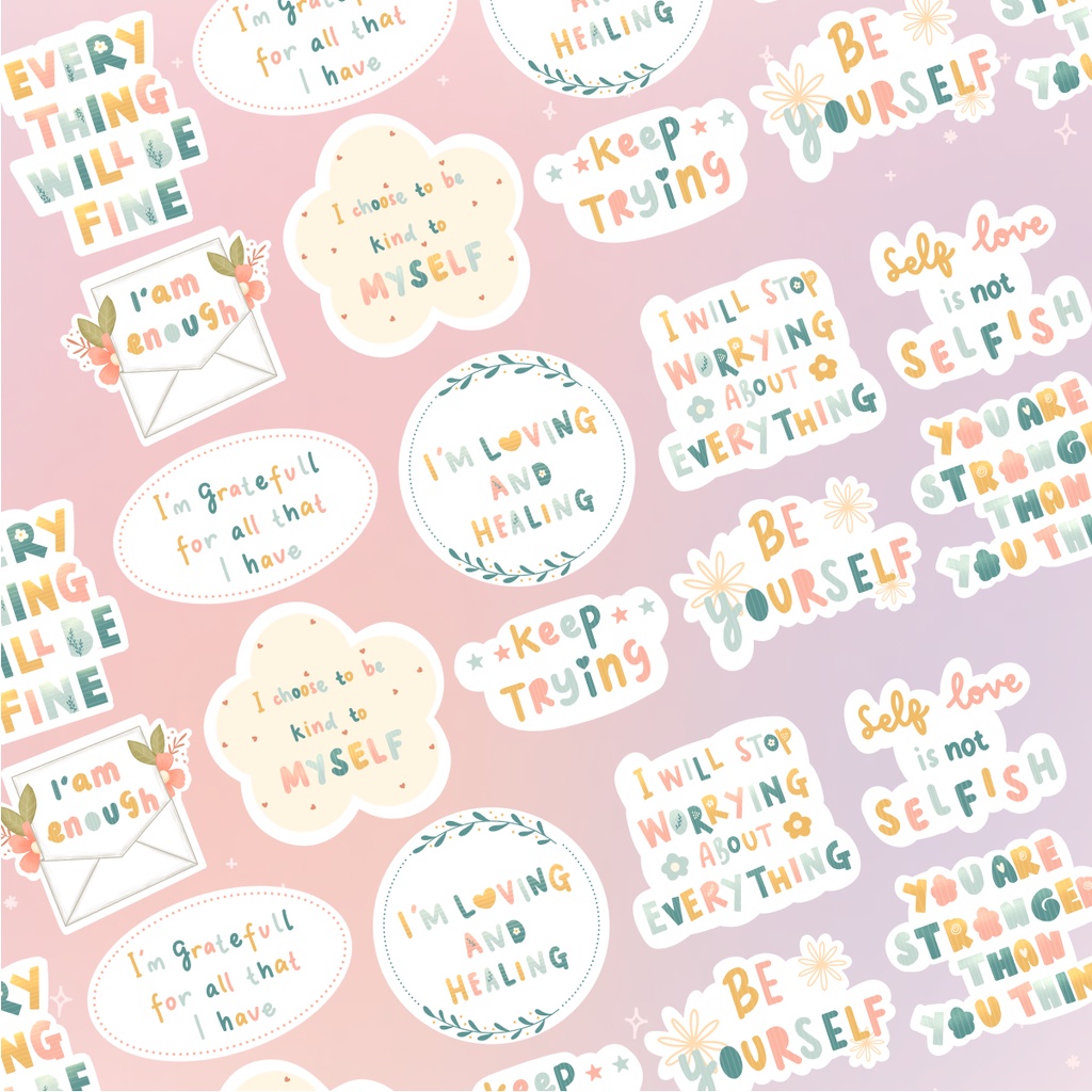 Jual 1 PCS QUOTE MOTIVATION by Fromkeydee | Aesthetic Sticker Estetik ...