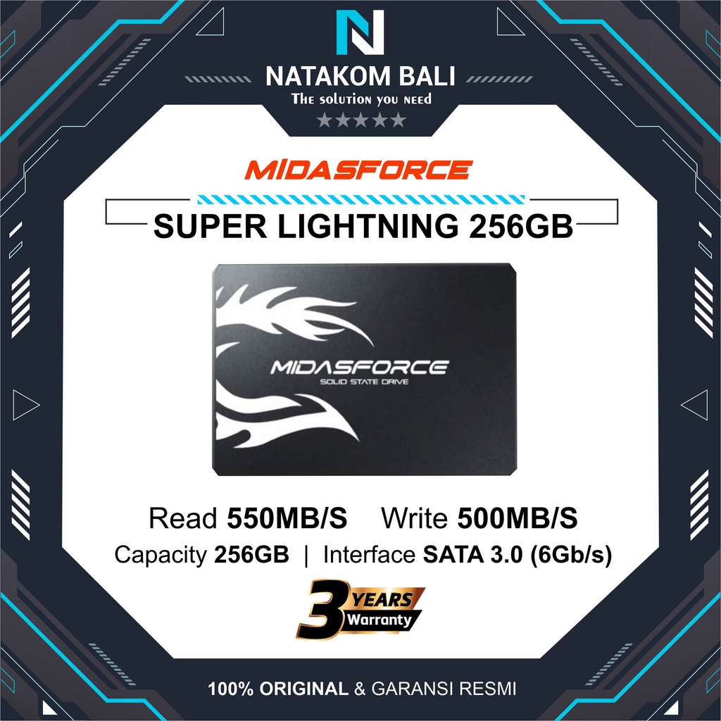 Jual SSD MIDASFORCE SUPERLIGHTNING 256GB | Shopee Indonesia