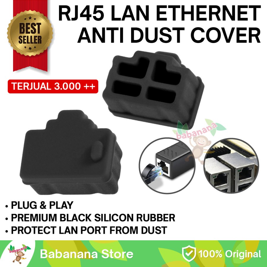 Jual DUST COVER LAN RJ45 PLUG PENUTUP ANTI DEBU SOCKET HITAM ROUTER ...